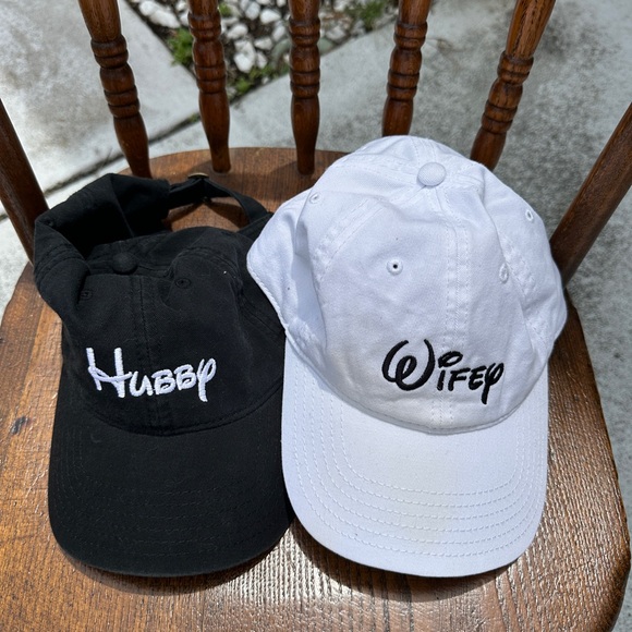 Accessories | Black And White Hubby Wifey Caps | Poshmark